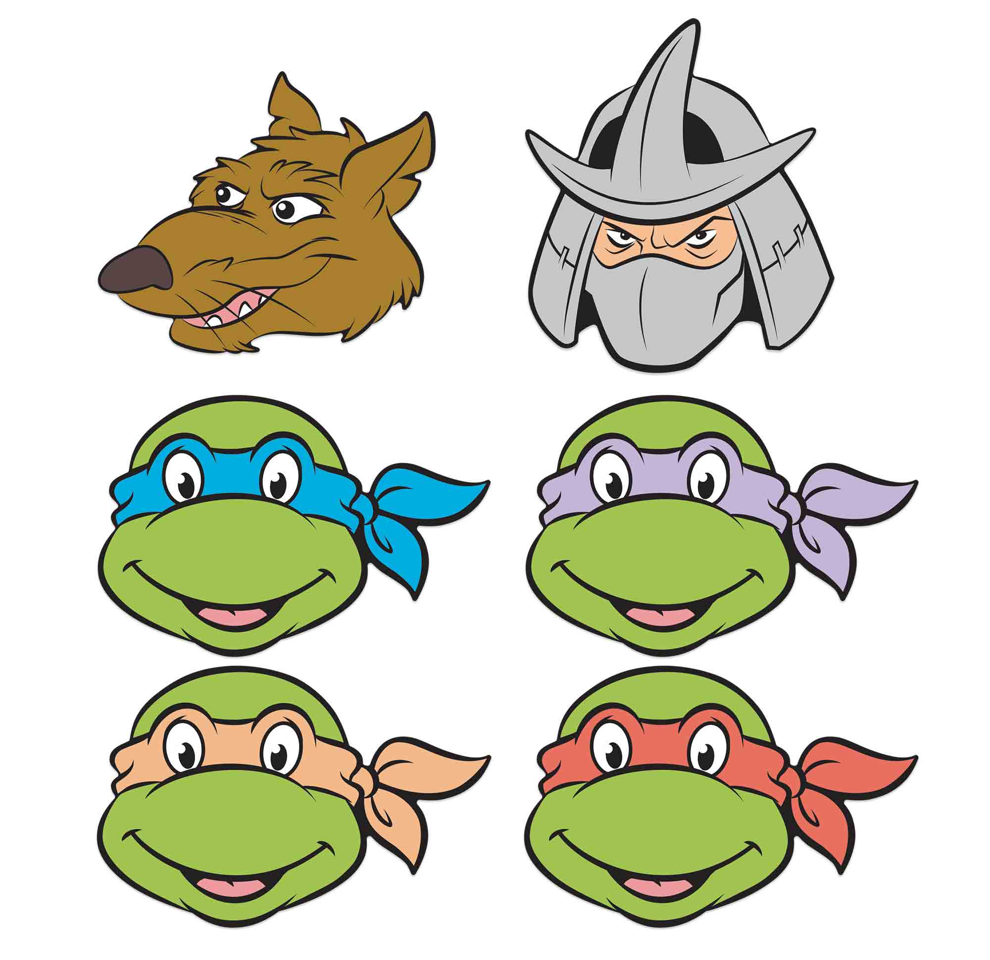 SMP465 Teenage Mutant Ninja Turtles 6 Pack Cardboard Face Masks ...