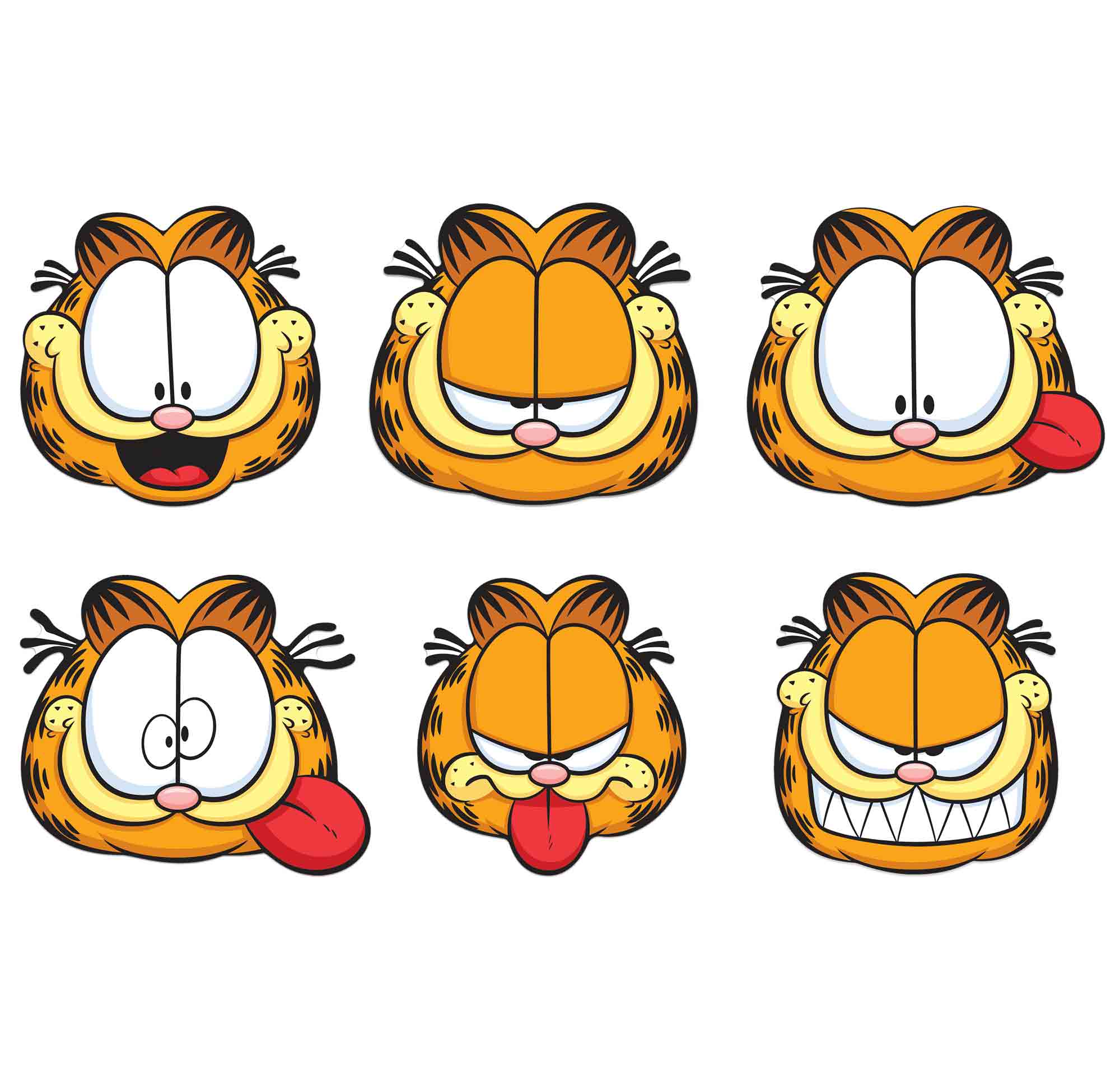 Garfield the Cat Six Pack Emotions Masks - Including Iconic Happy, Con ...