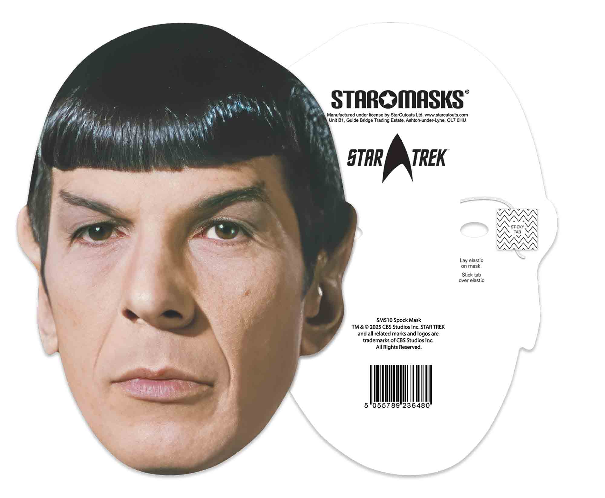 SM510 Spock Mask Leonard Nimoy Star Trek - Includes Tabs and Elastic ...