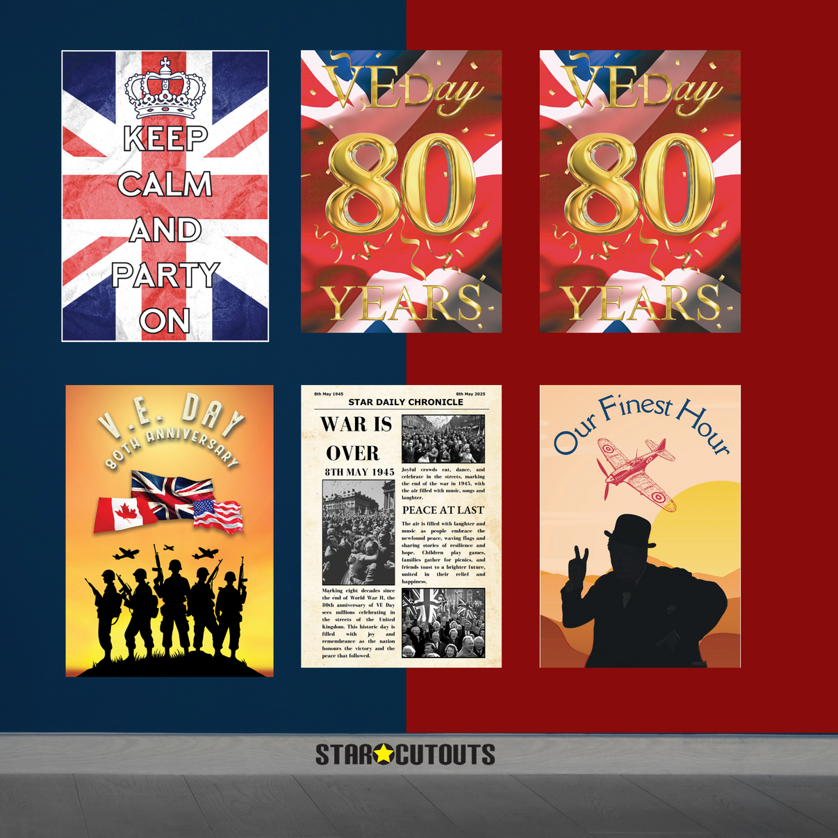RD080 VE Day 80 Year Celebration Posters – Mixed 6 Pack Posters Height ...