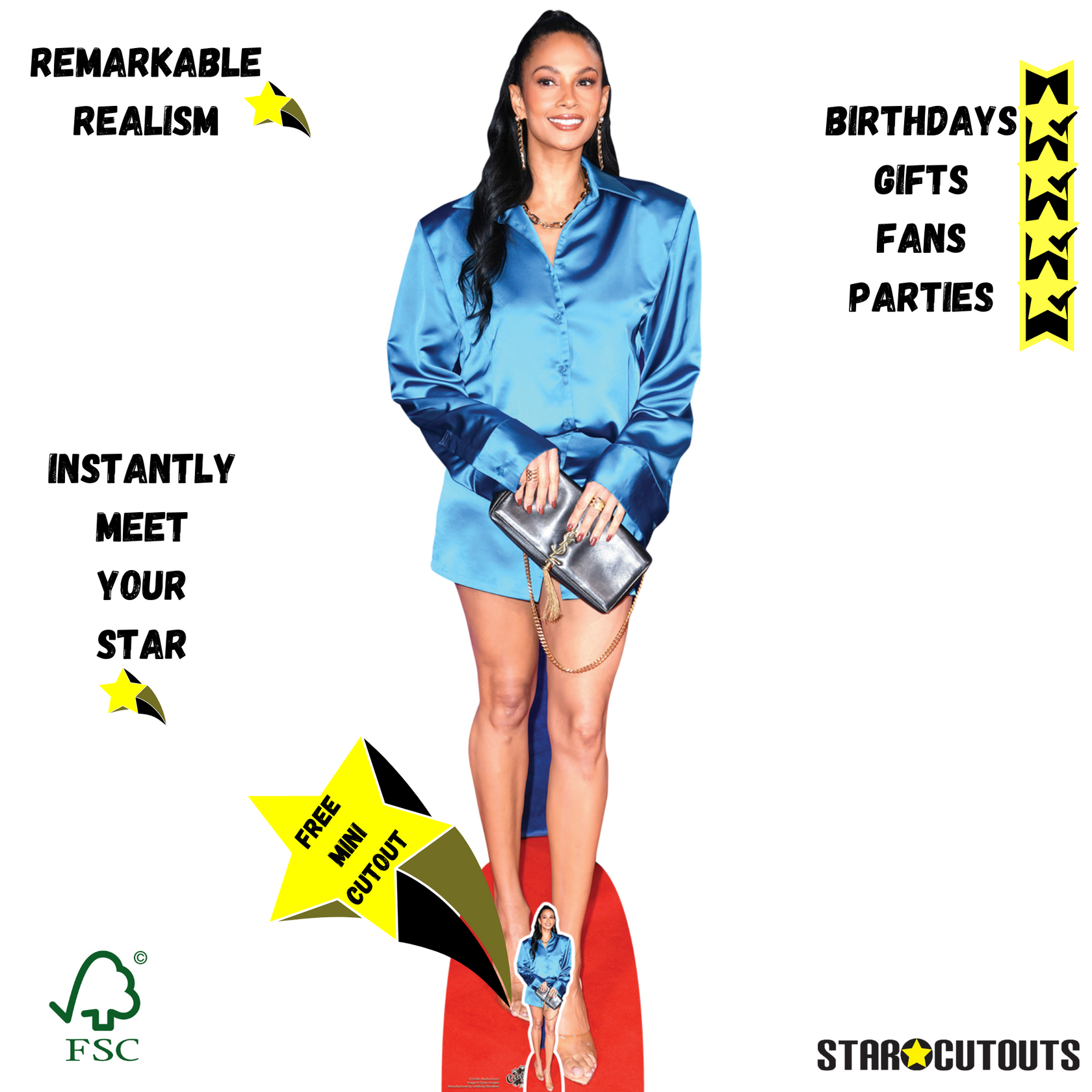 Famous Presenter Alesha Dixon Cardboard Cut Out Life Size With Mini ...